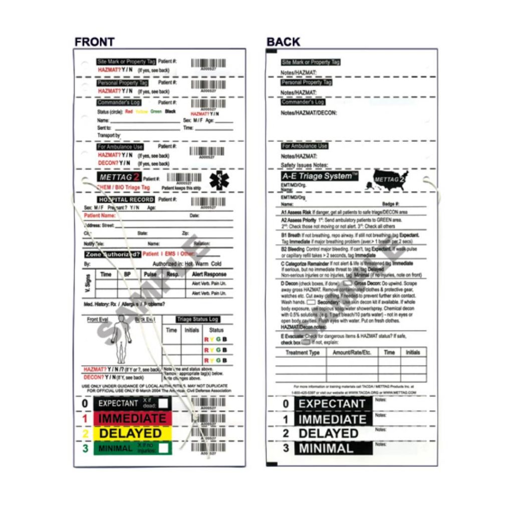 METTAG SALT Training Triage Tag | METTAG Singapore